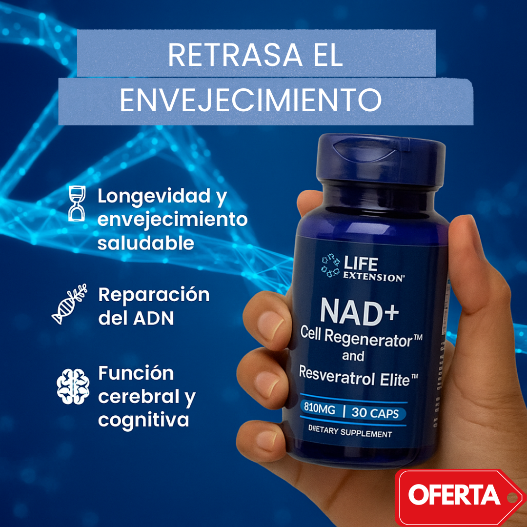 NAD + RESVERATROL ELITE- LIFE ESPASION™ RETRASA EL ENVEGECIMIENTO 🔥55% ...